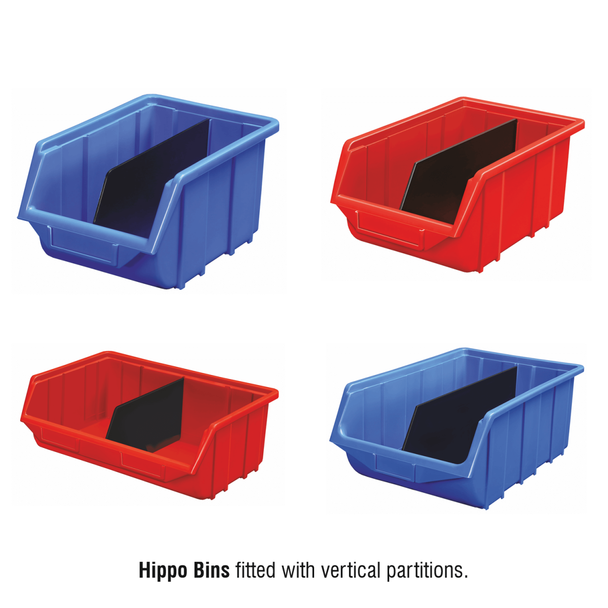 FPO Bins ALKON Hippo Bins - Plastic Front Partially Open Storage Bins