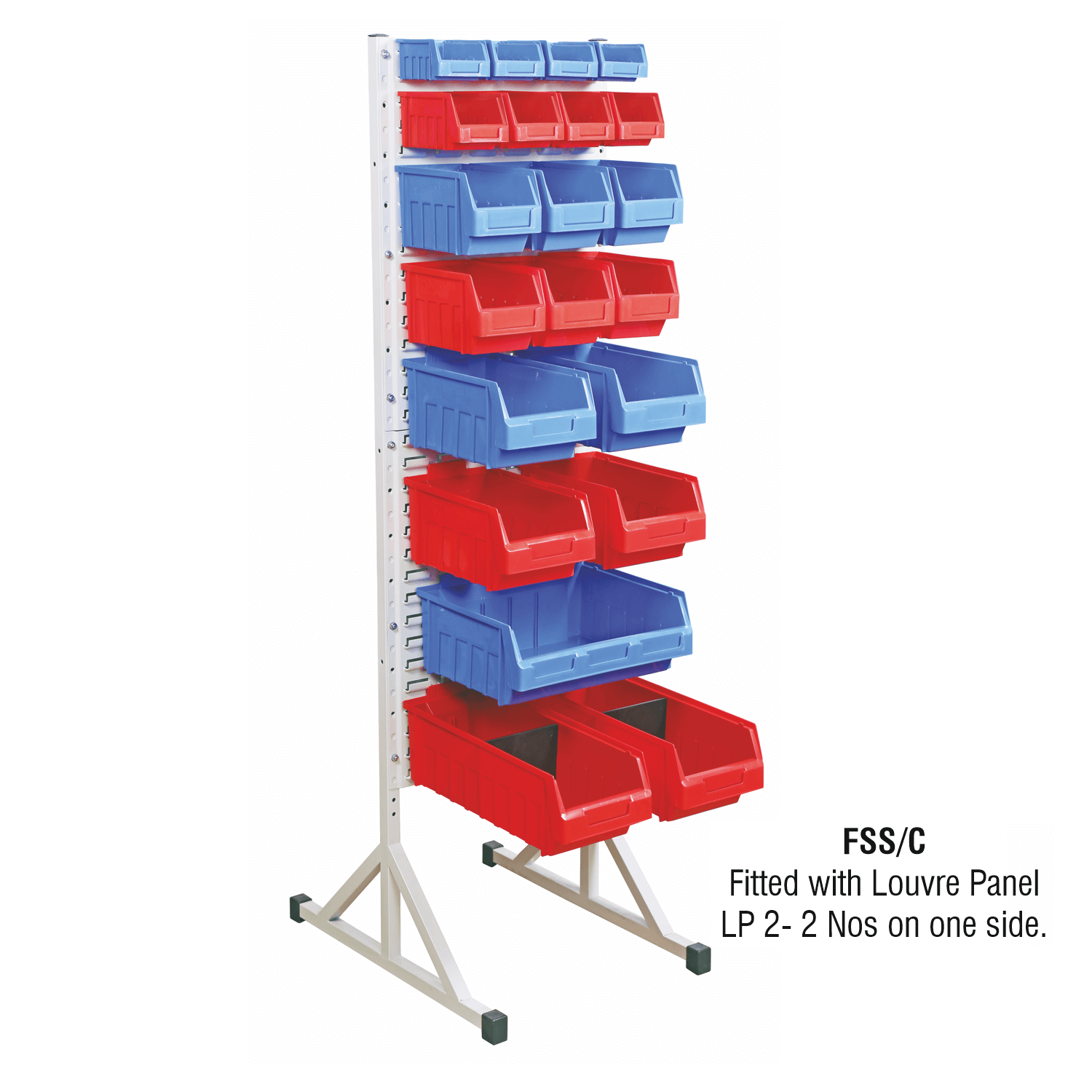 Alkon FPO Supra Bins on Louvre Panel Stand : FSS/C