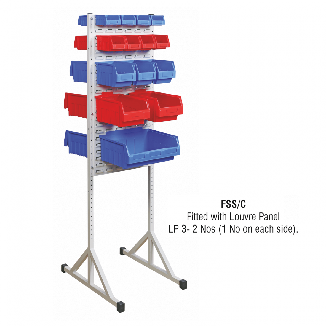 Alkon FPO Supra Bins on Louvre Panel Stand : FSS/C
