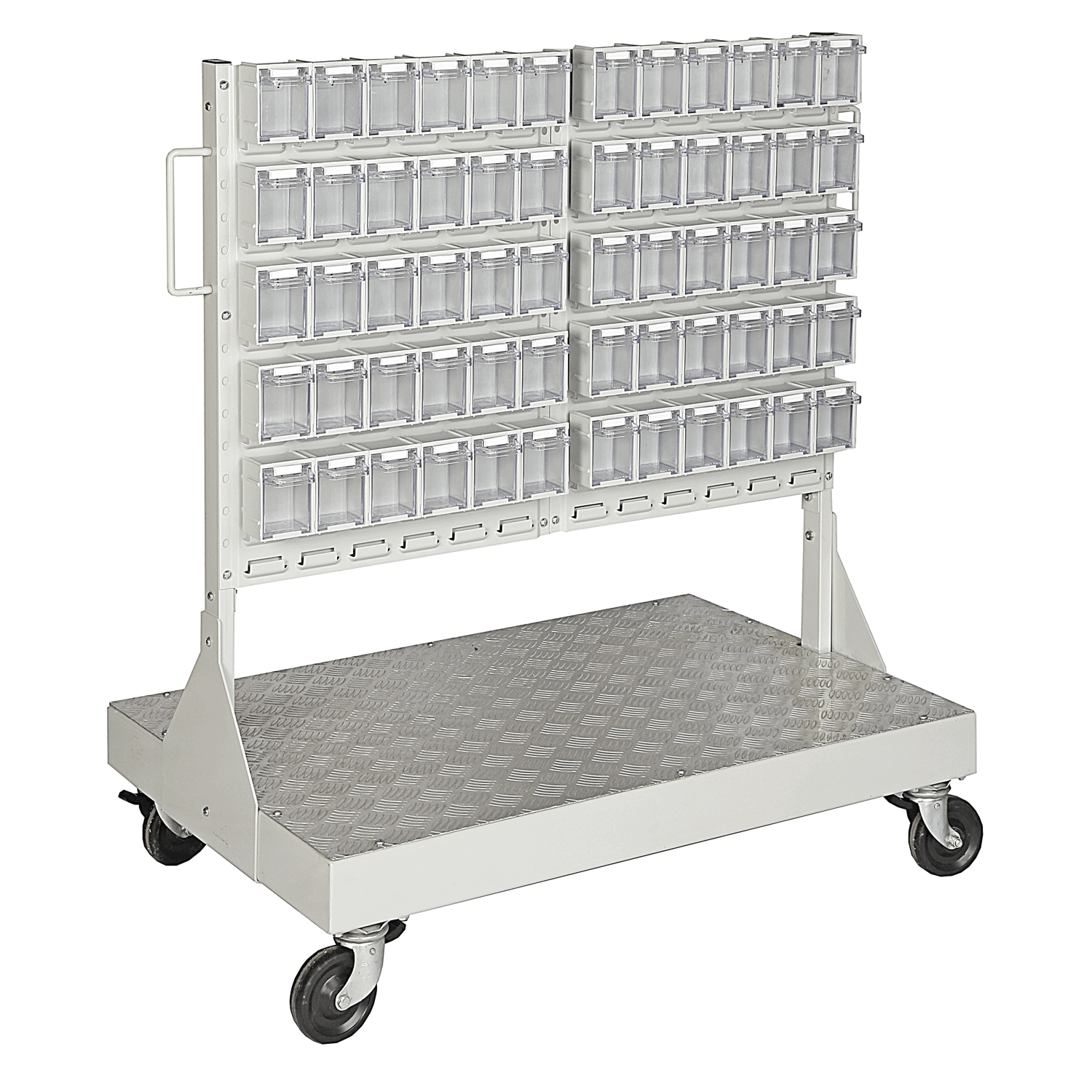 Alkon Roo Tilt Bins Mounted on Shop Floor Trolley